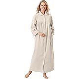 Bath & Robes Women's Chenille Robe Button Front 100% Cotton Bathrobe at ...