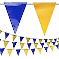 Amazon.com : NACARUM Blue & Yellow Pennant Banner Flags | Heavy-Duty ...