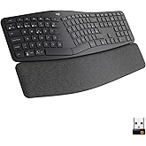 Logitech Wave Keys, Teclado ergonómico inalámbrico con reposamanos ...