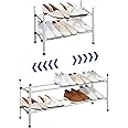 Amazon.com: STORAGE MANIAC Expandable Shoe Rack, Stackable Shoe Rack ...
