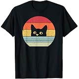 Amazon.com: Vintage Eighties Style Cat Retro Distressed Design T-Shirt ...