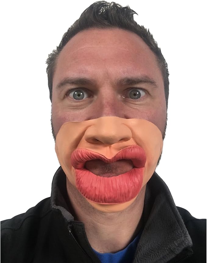 Trout Pout Mask by Rubber Johnnies, Half Face, Big Fat Botox Lips, Skin ...