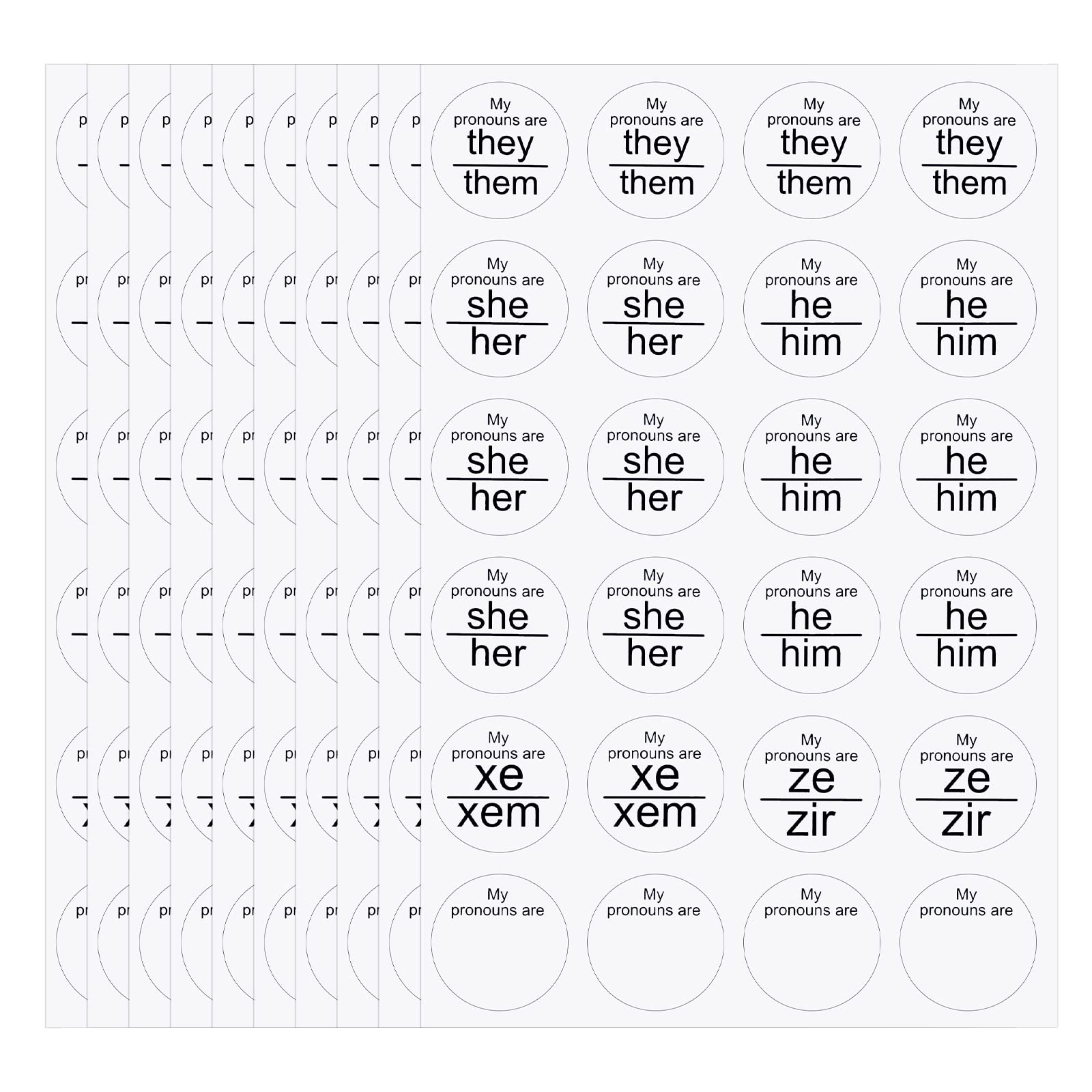 Mua 504/1008 Pcs Pronoun Stickers Decal for Conference Badges Name Tags ...