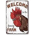 Amazon.com : Chicken Signs Welcome to The Funny Farm Sign Chicken Coop ...
