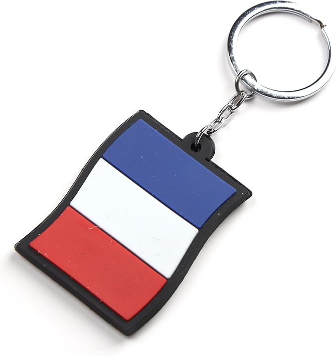 France Flag Rubber Key Chains Novelty Keyrings (Pack of 10): Amazon.co ...