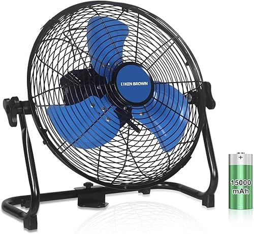 KEN BROWN 20 Inch High Velocity Floor Fan Blue, box fan, 3-speed, 3 ...