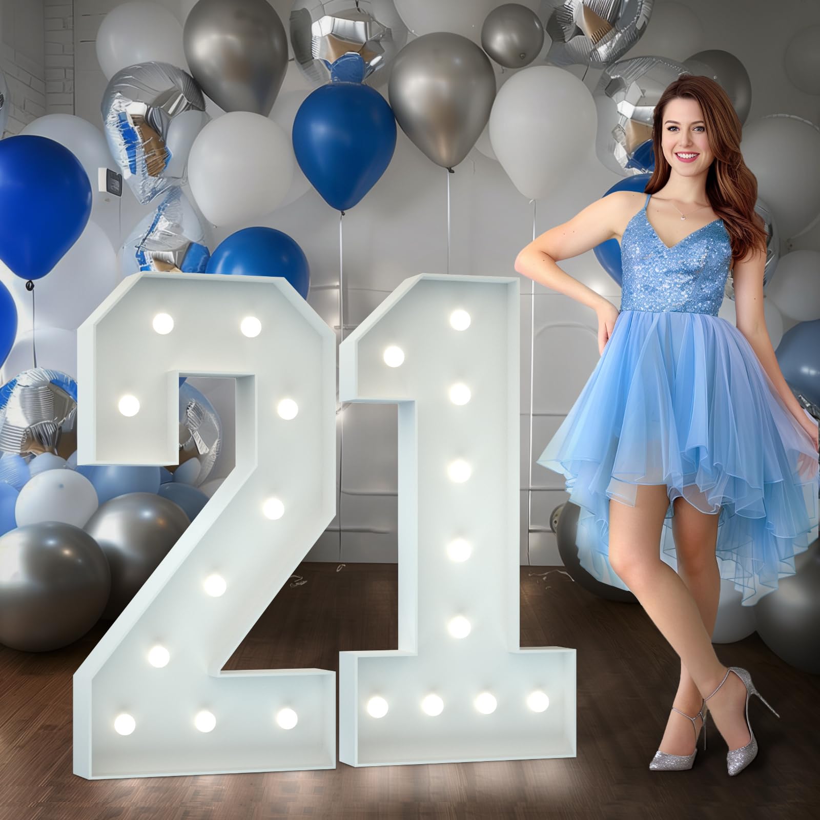 Imprsv Marquee Numbers 4 Feet tall: Large 21st Birthday Decorations 4FT ...