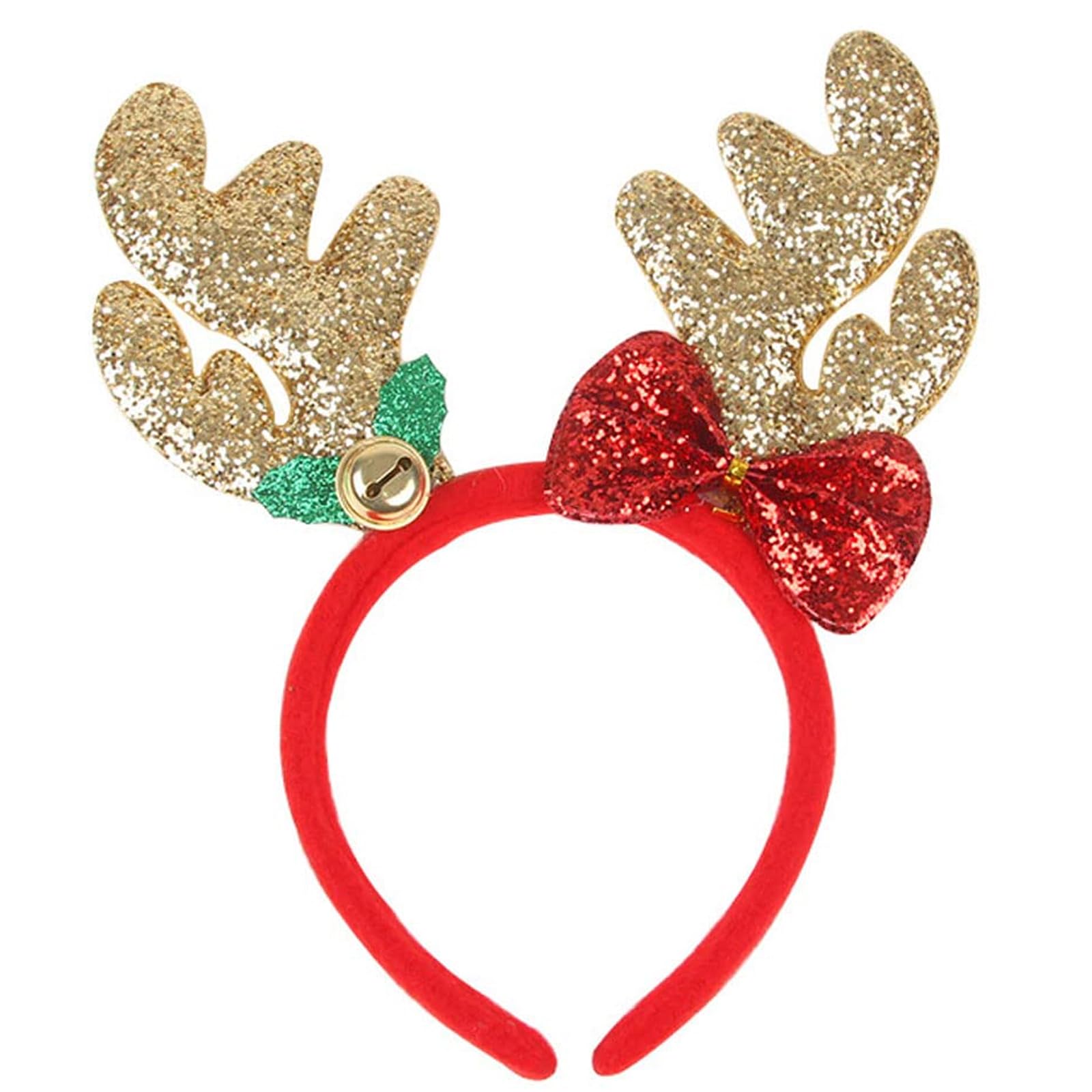 HOXIEYA Christmas Headbands Gold Elk Headband Glitter Reindeer Antlers ...