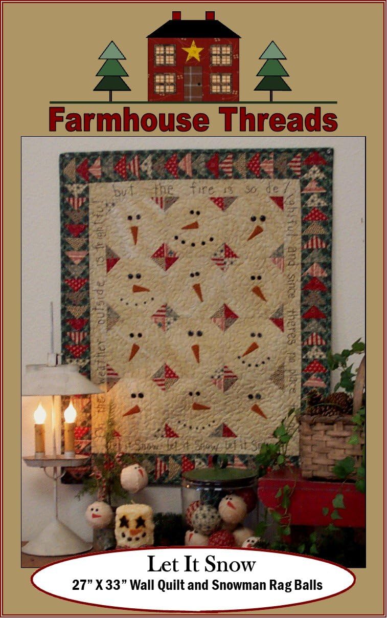 Amazon.com: Farmhouse Threads Quilt LET IT Snow Pattern: Home & Kitchen