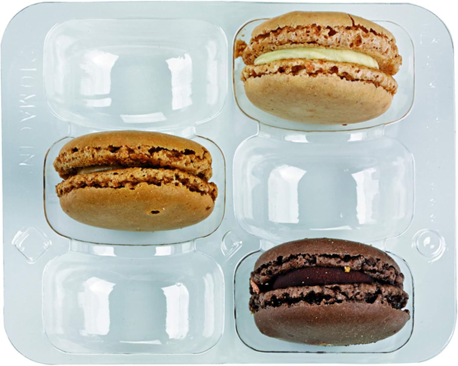PacknWood Clear Plastic Macaron Insert with Clip Closure, Holds 6 ...