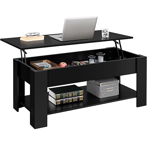 Yaheetech Lift Top Coffee Table with Hidden Compartment and Storage ...