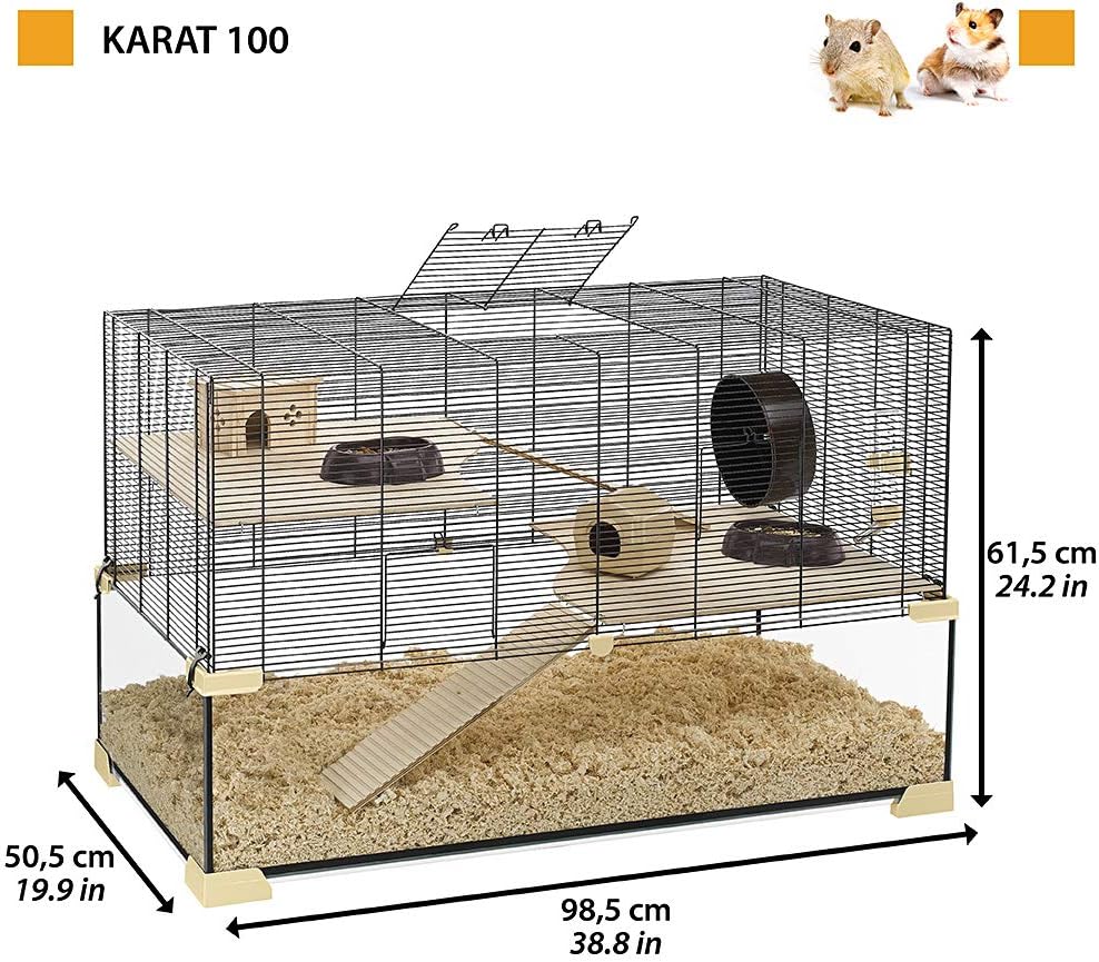 Ferplast Cage for Hamsters and Mice KARAT 100 Small Rodents, Two Floors ...