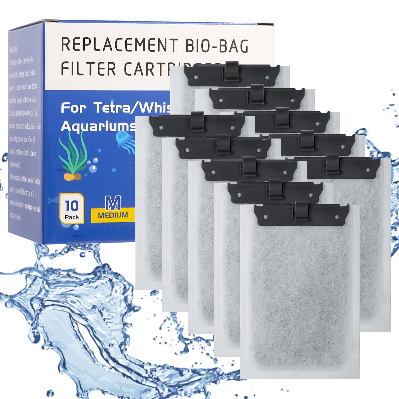 Jiaxix 10 Pack Medium Aquarium Filter Cartridge for Tetra Whisper Bio ...