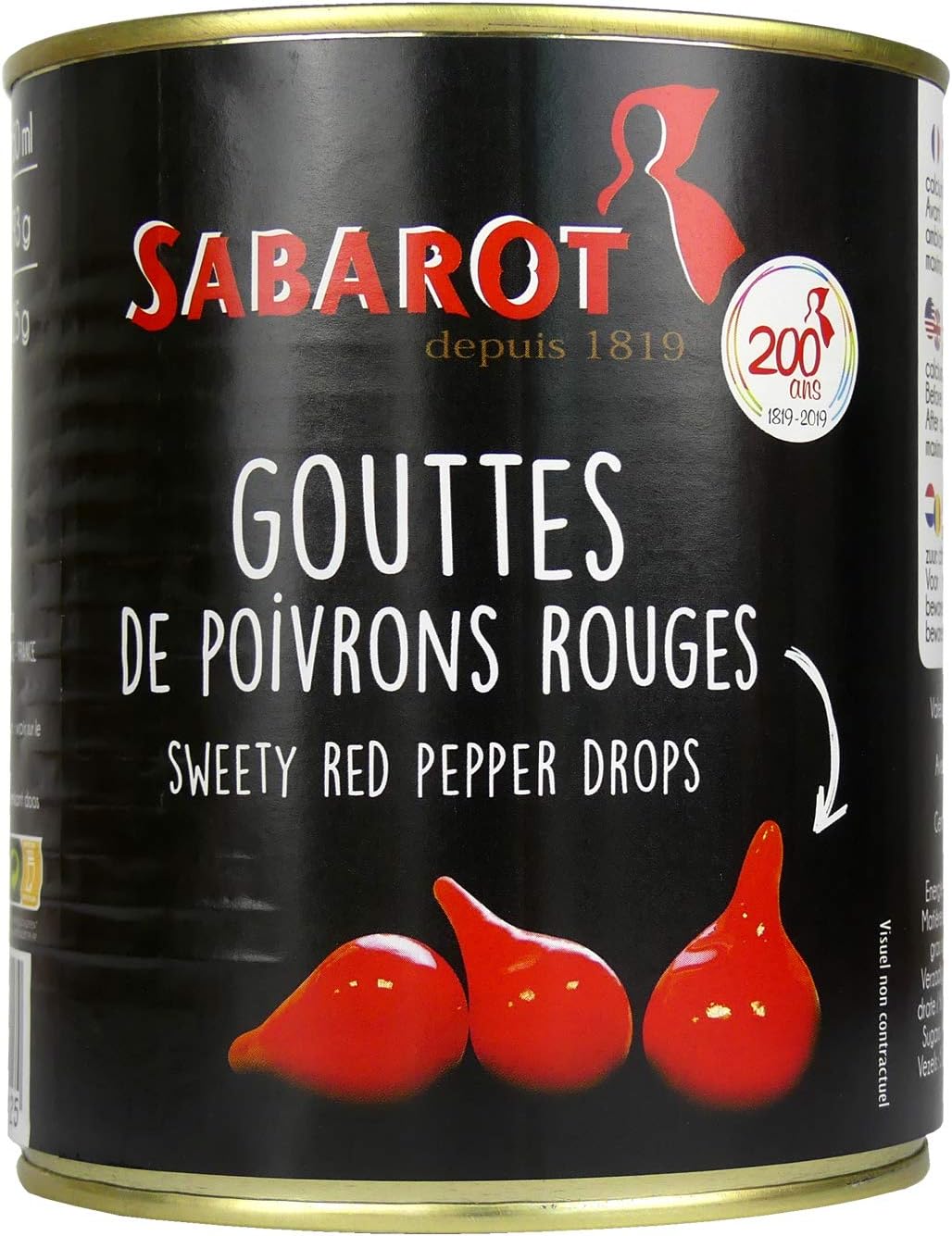 SABAROT Goutte de Poivron Boîte 4/4 0.79 kg: Amazon.fr: Epicerie