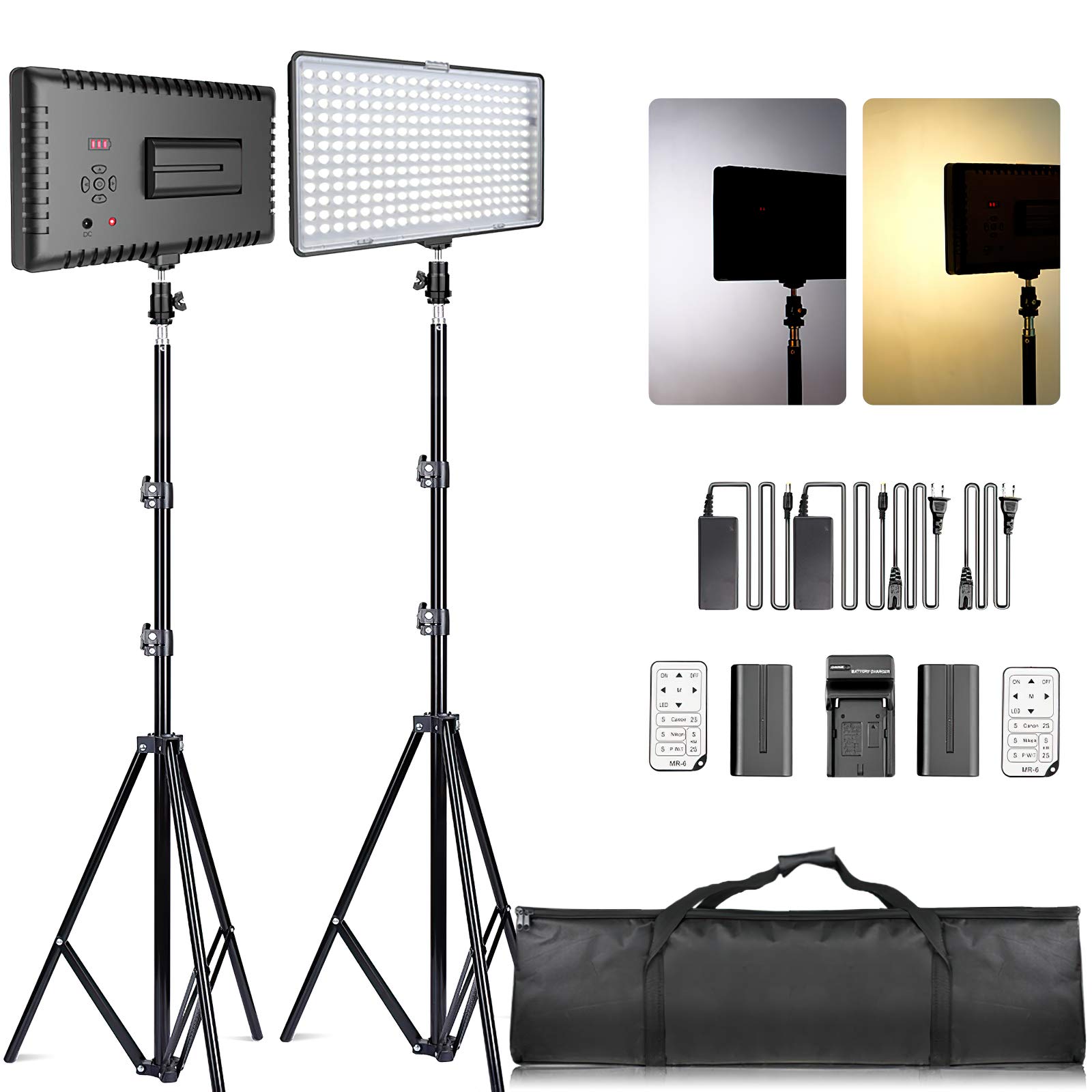 Mua SAMTIAN 2-Pack 240PCS Dimmable LED Video Light 3200K 5600K Panel ...