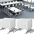 Amazon.com: Conference Room Table,Foldable Flip Top Mobile Training ...