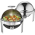 Amazon.com: VEVOR Roll Top Chafing Dish Buffet Set, 6 Qt 2 Pack, Stainless Steel Chafer with 2 ...