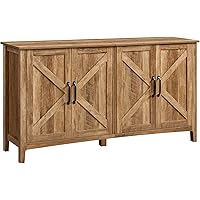 DORTALA Kitchen Buffet Sideboard, Wood Storage Cabinet with 3 Drawers ...