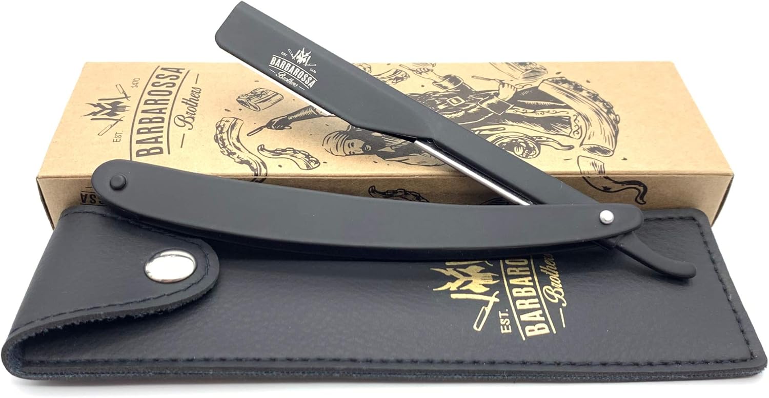 Cut Throat Razor – Matt Black Stainless Steel Shavette – Slide Out ...