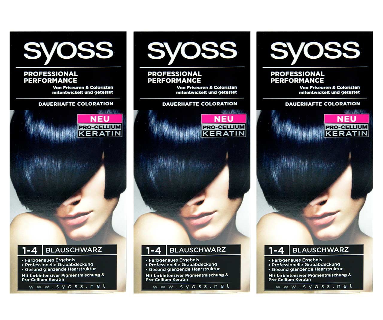 3x SYOSS Haarfarbe 1-4 BLAUSCHWARZ- Farbgenaues Ergebnis: Amazon.de: Beauty