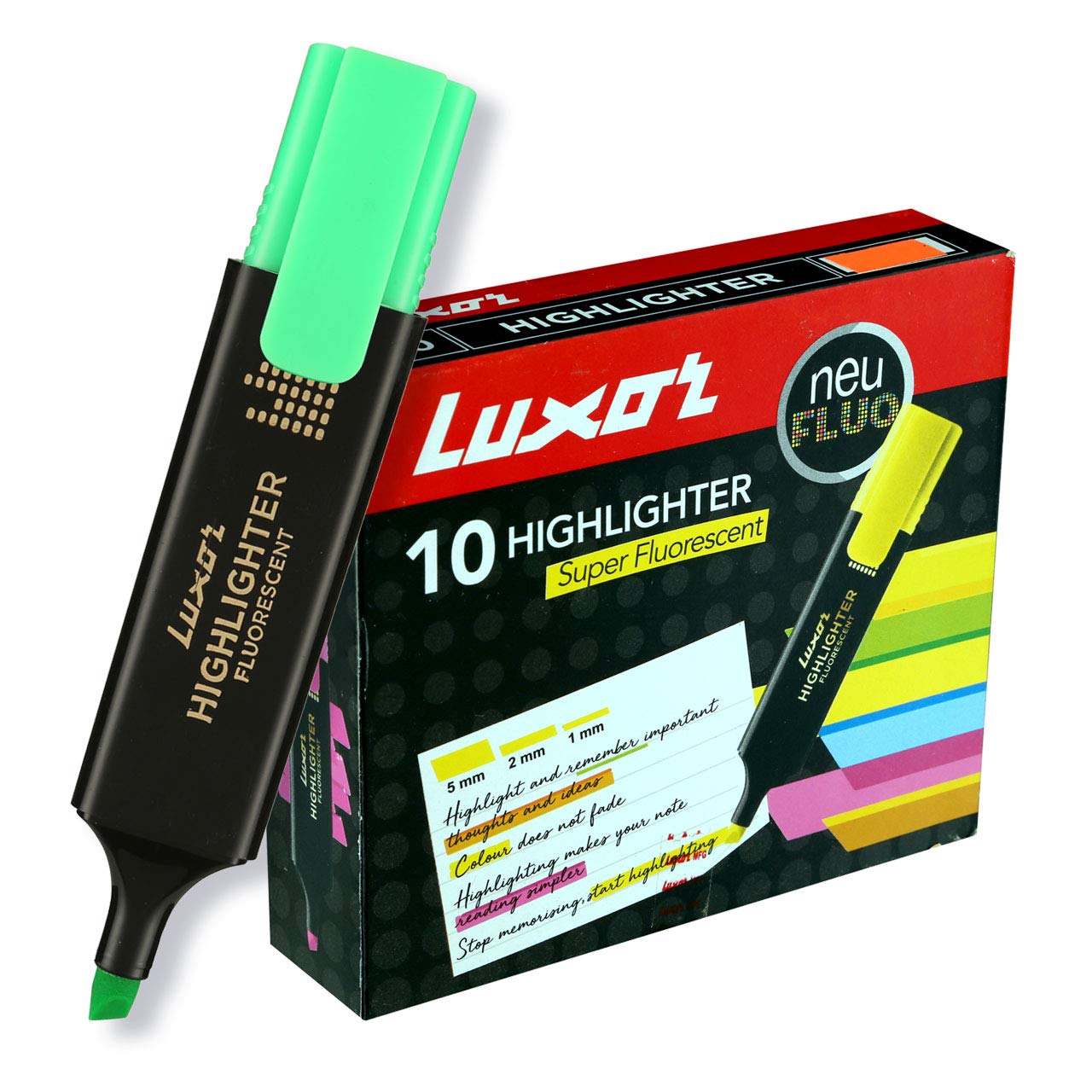 Luxor 1851 Highlighter - Green - Box of 10: Amazon.in: Office Products