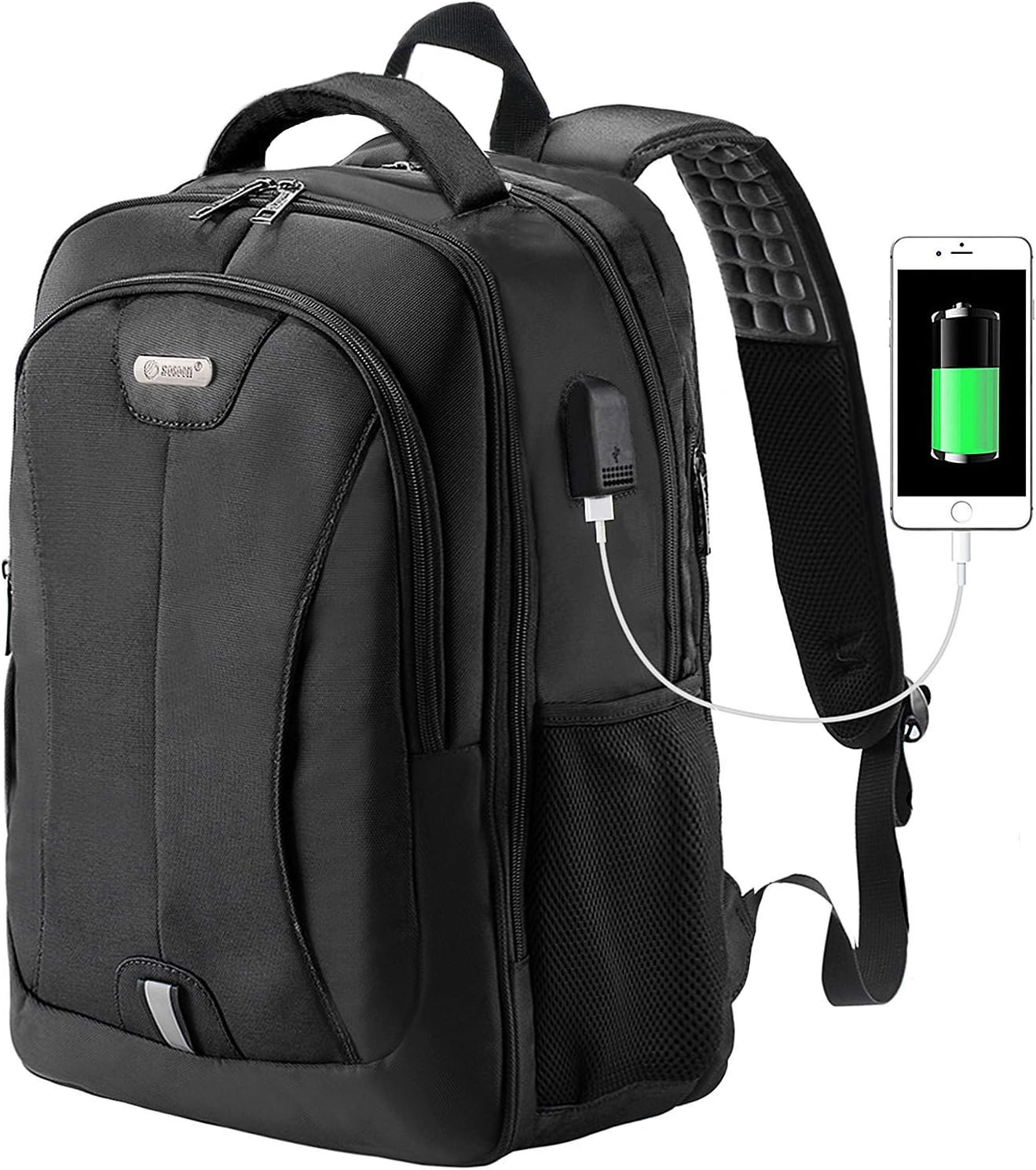 Professional Laptop Backpack, Business Large Rucksack with USB Charging ...