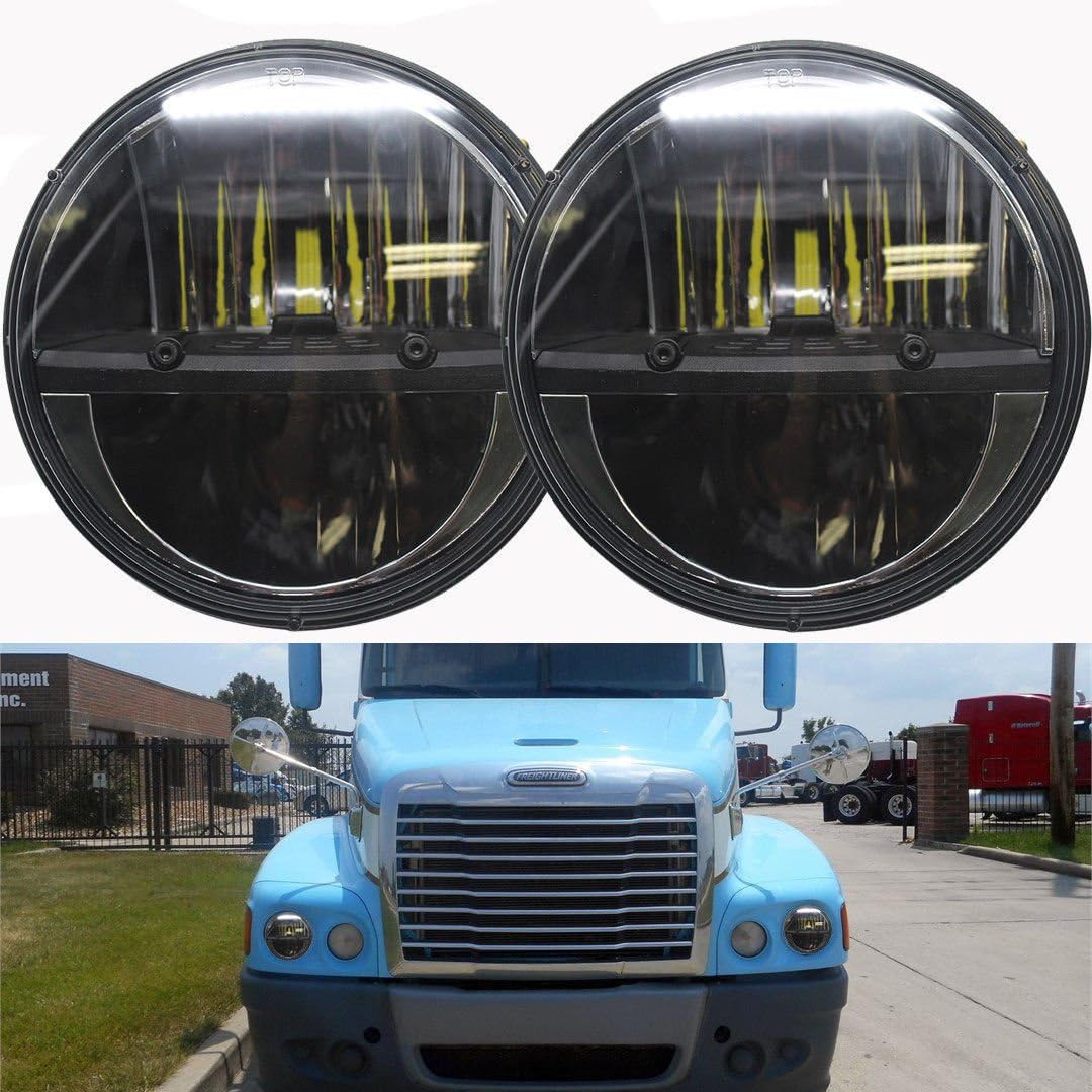 Amazon.com: TJMOTO 2x 7" inch 80W H4/H13 Round Chrome For FREIGHTLINER ...