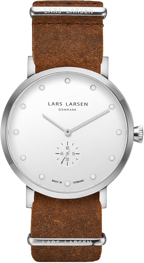 Lars Larsen LW32 Men's Quartz Watch with White Dial Analogue Display ...