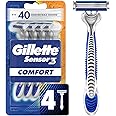 Amazon.com: Gillette Sensor3 Smooth Shave Disposable Razor, 4 Count ...