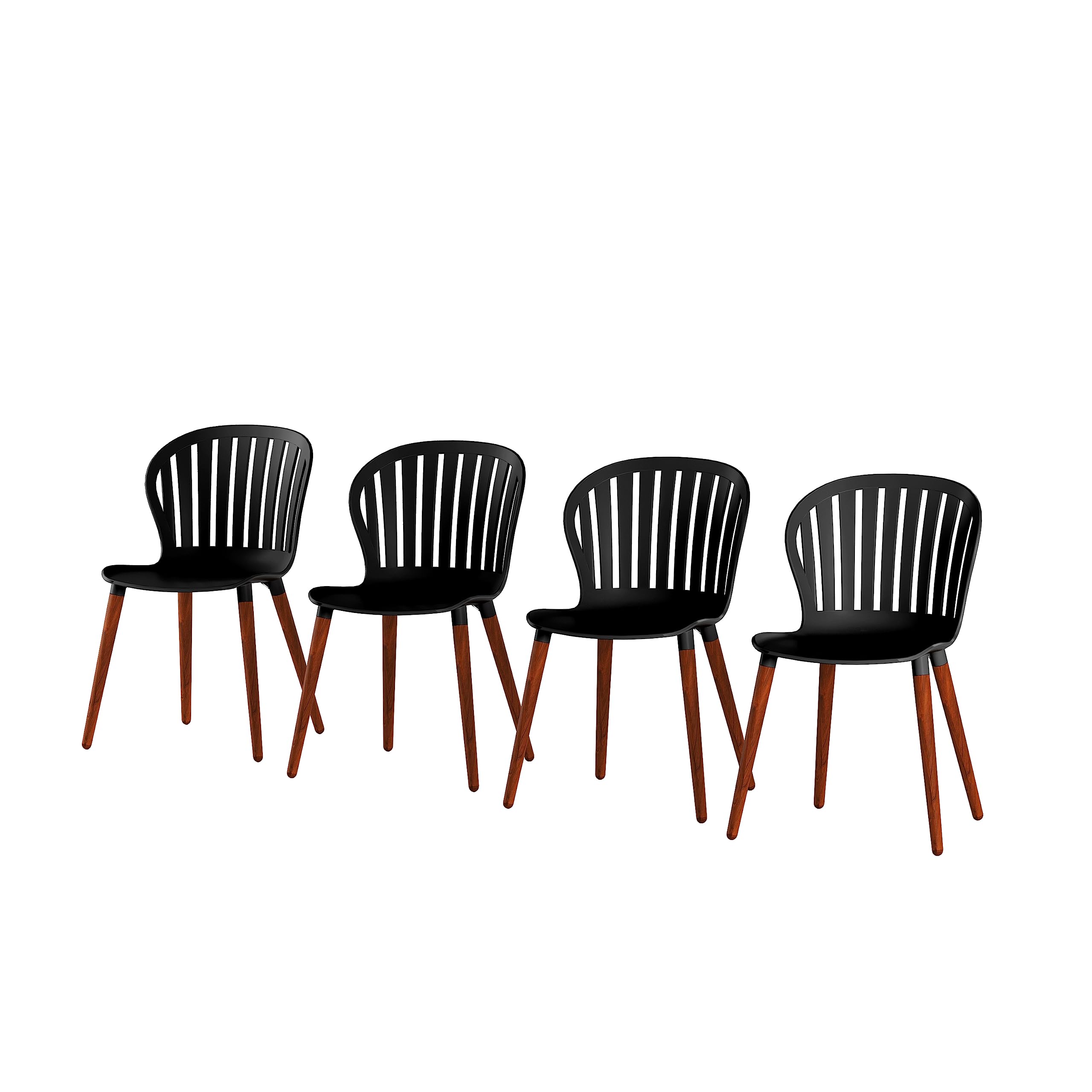 Amazonia | Ideal for Patio and Outdoors, Black Beira 4-Piece Dining ...