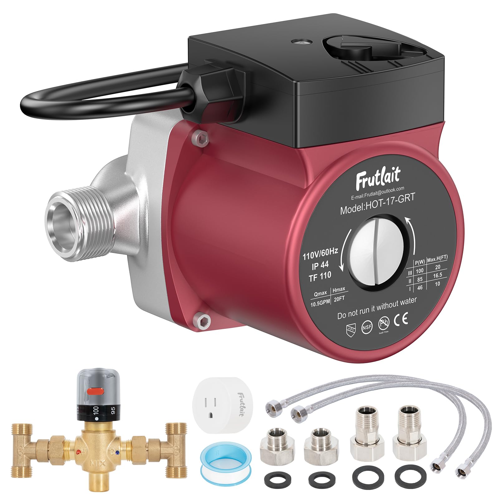 Hot Water Recirculating Pump Kit for Tank Water Heaters – 3-Speed Pump ...