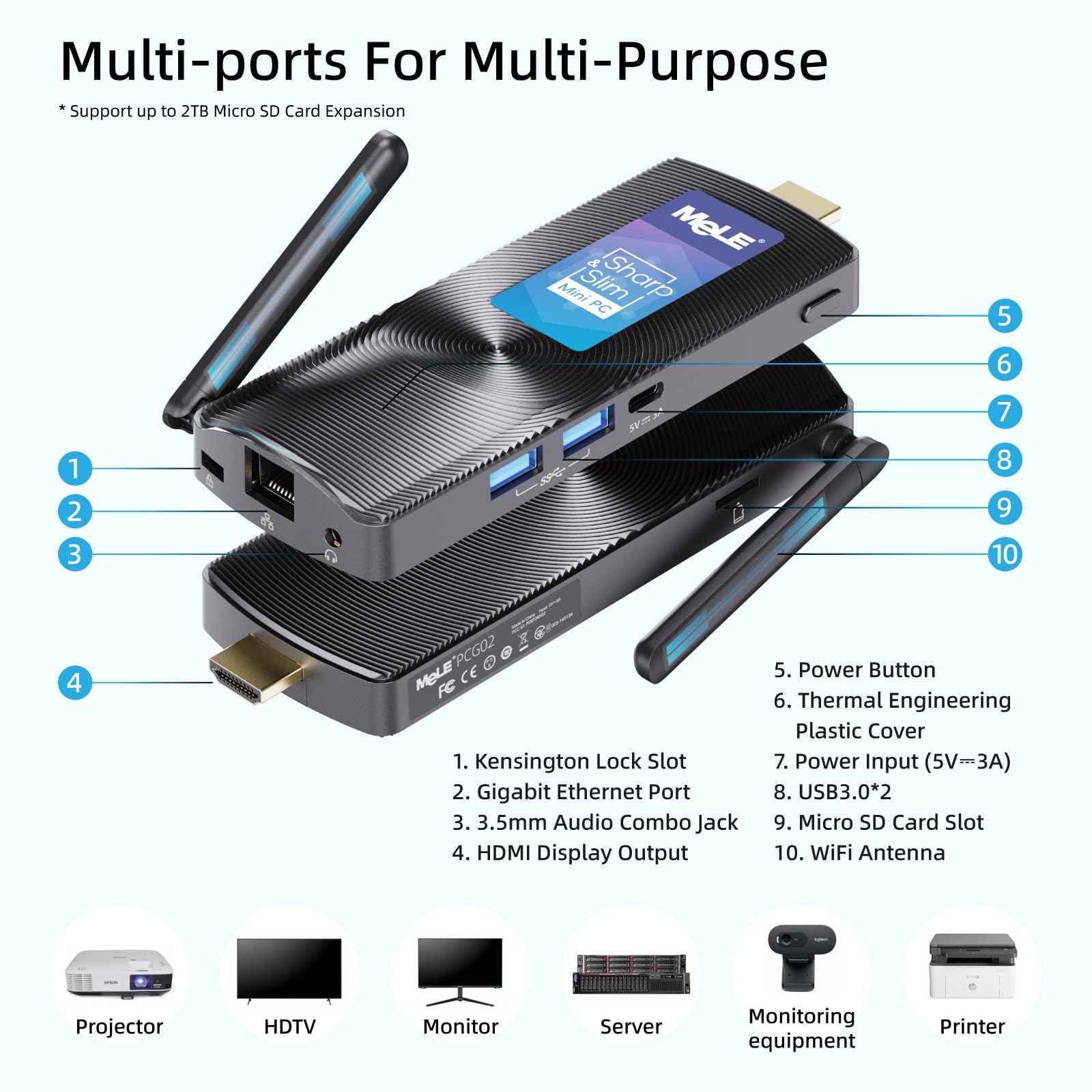 Mua MeLE PCG02 Mini PC Stick Fanless N4000 4GB Ram 128GB Mini Computer ...