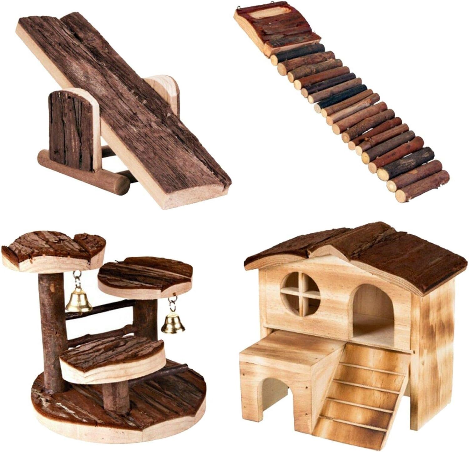 Pet Ting Hamster Toy Natural Wooden Toys Treat - Bundle Kit Mouse ...