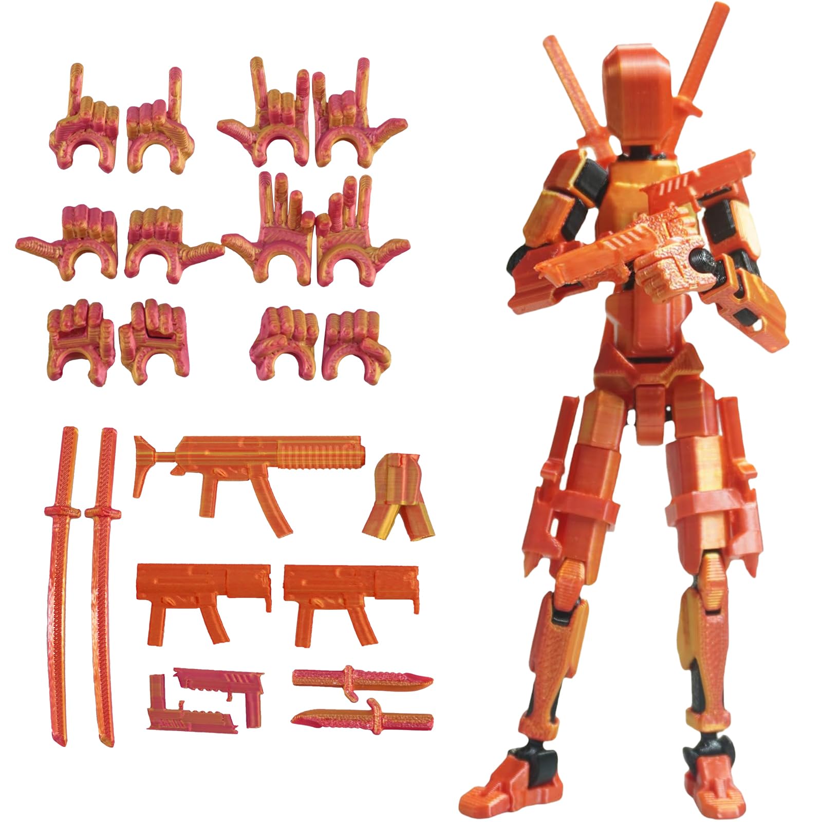Nemoro Pre-Assemly 3D Printed 5.54'' Stick Tian 13 Action Figure, Multi ...