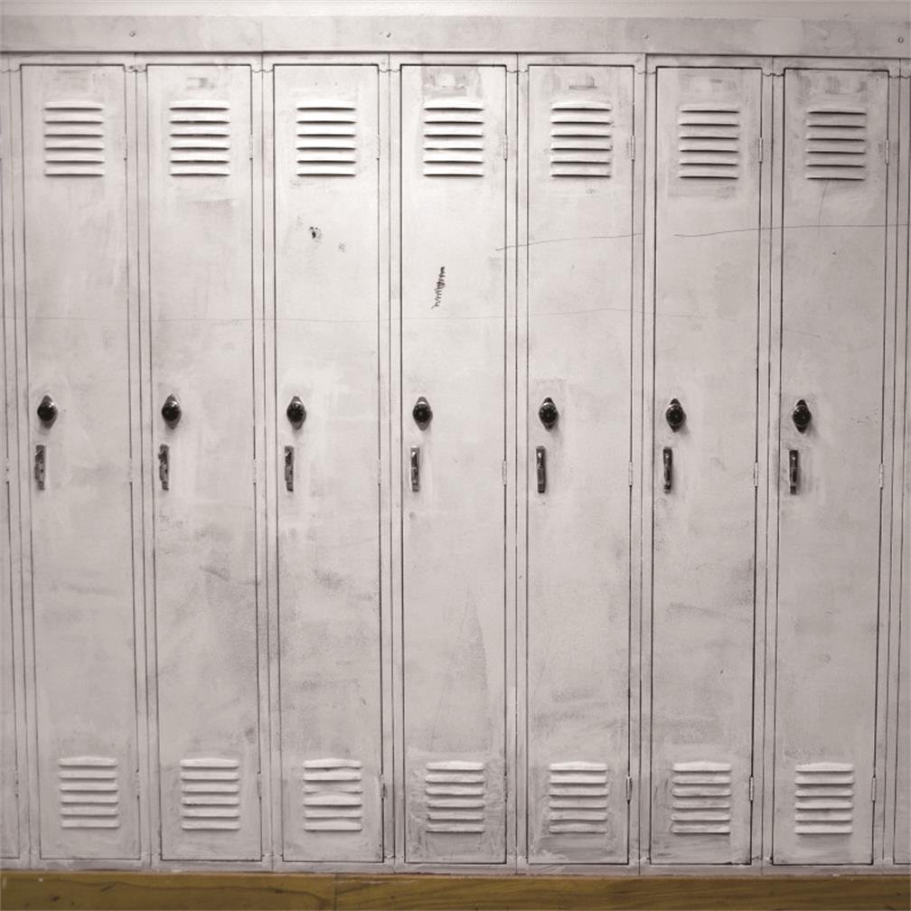 AOFOTO 6x6ft Old School Locker Backdrop White Gym Hall Room Safety ...