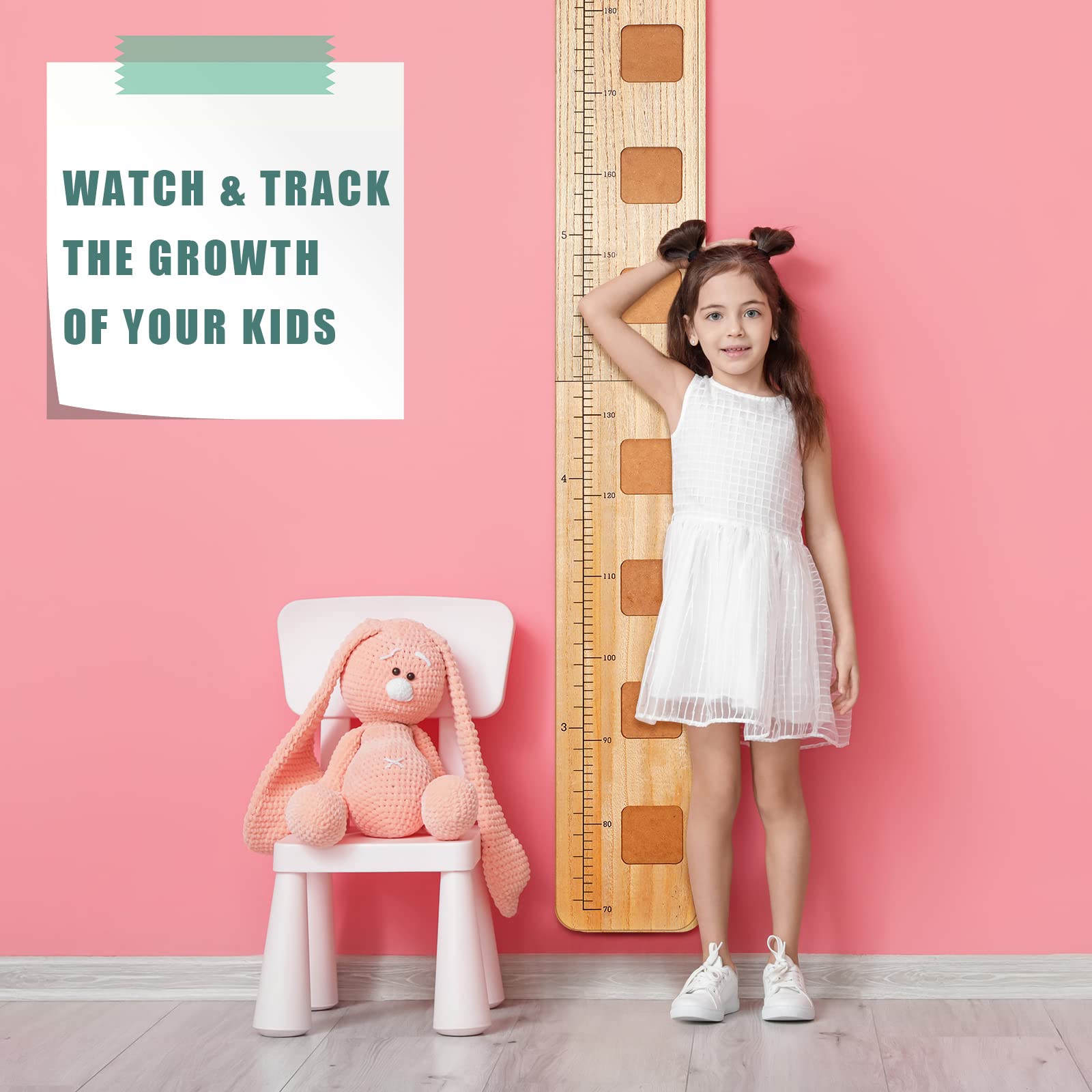 Mua Wood Growth Chart for Kids with Picture Frames Boho Wooden Height ...