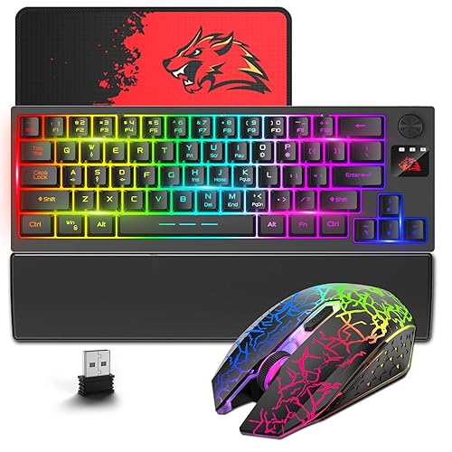 ZIYOU LANG T50 Wireless Gaming Keyboard and Mouse Combo with Ergonomic ...