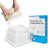 Amazon.com: TAILI 12 Pack Travel Compression Bags, Roll Up Space Saver ...