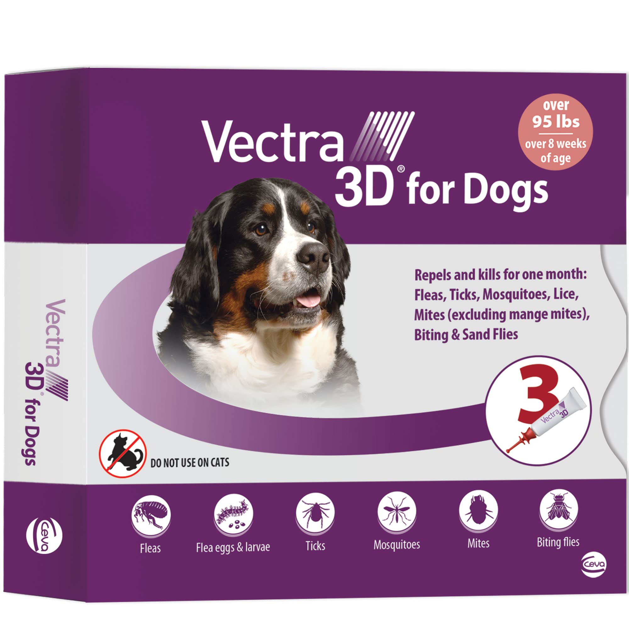 Vectra 3D for Dogs Flea, Tick & Mosquito Treatment & Prevention for ...