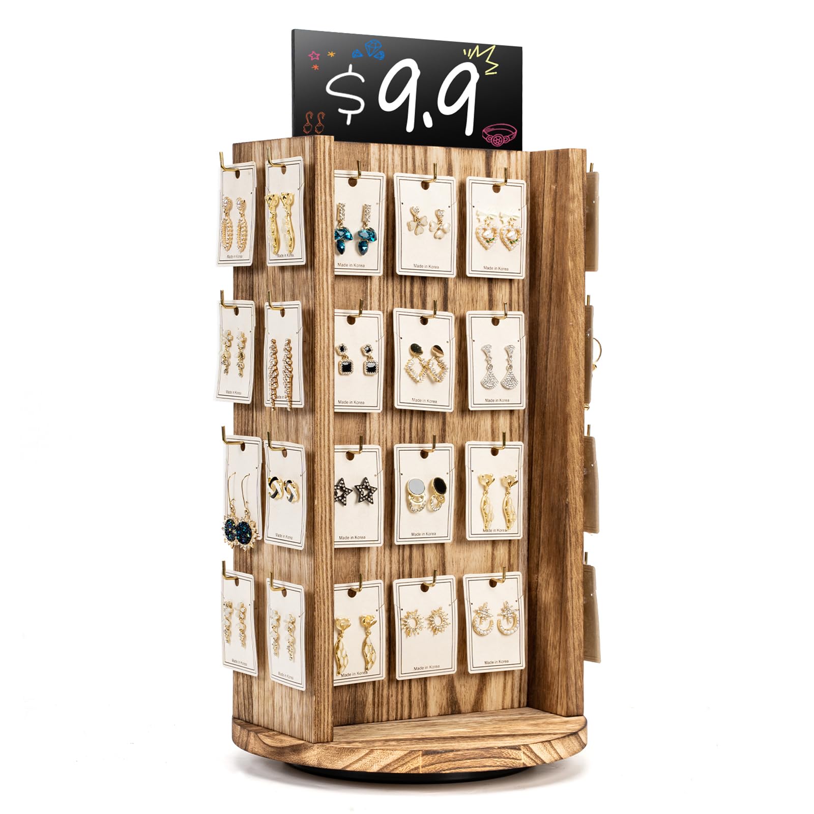 Pinzoveco Rotating Earring Display Stands for Selling with Adversitsing ...