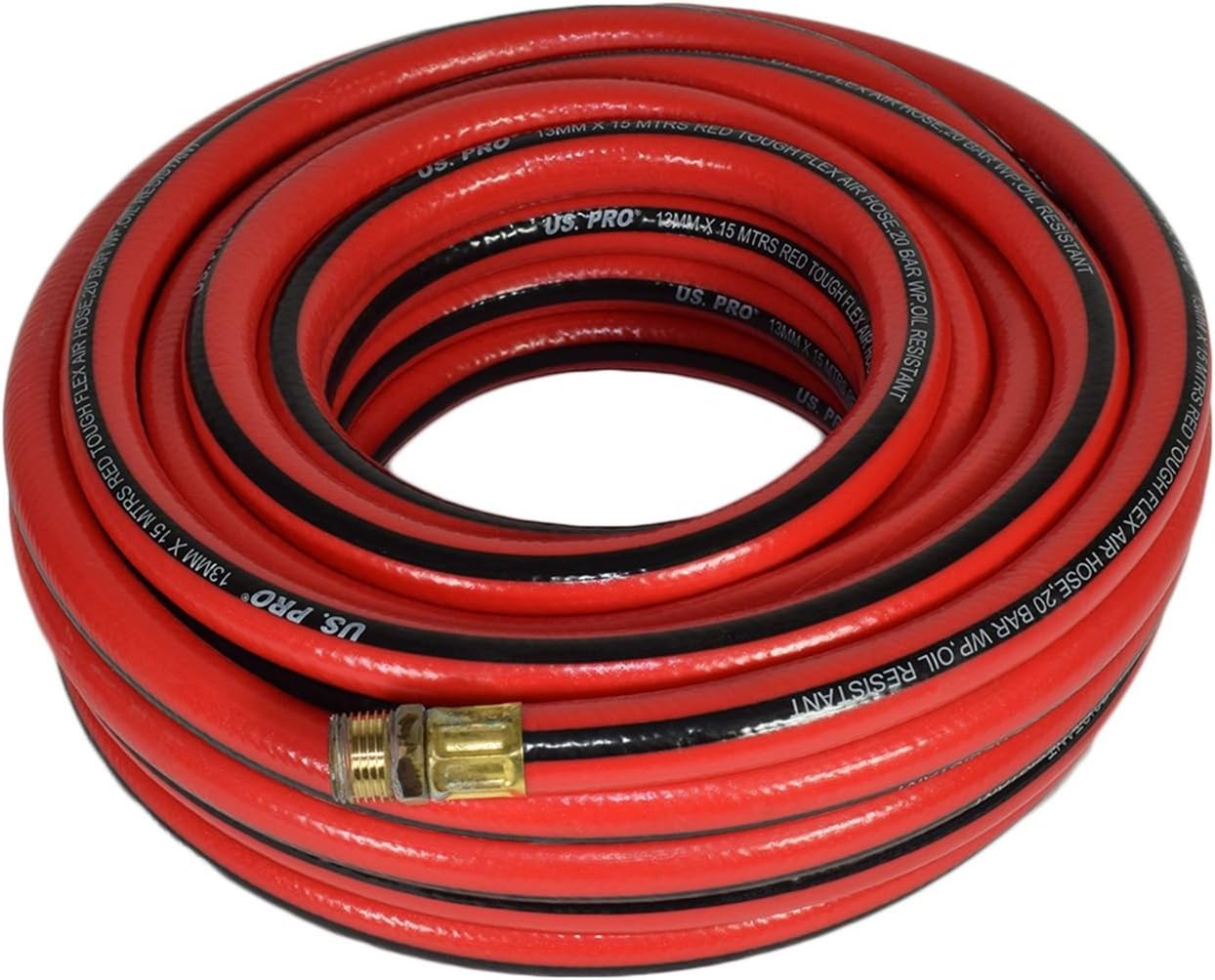 15 Metres / 50 Feet Airline Air Hose 13mm Internal Soft Rubber 1/2 BSP ...