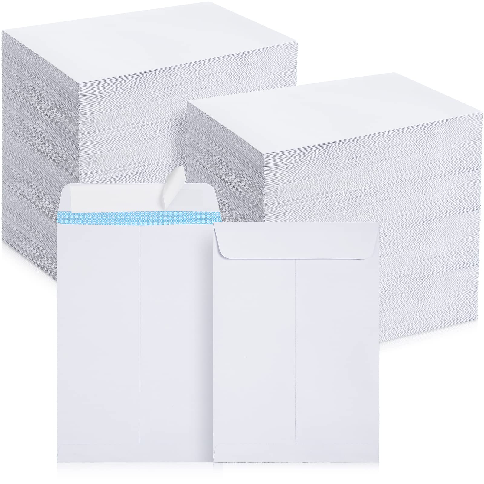 500 Pcs 6 x 9 Self Adhesive Security White Catalog Envelopes 27lb ...