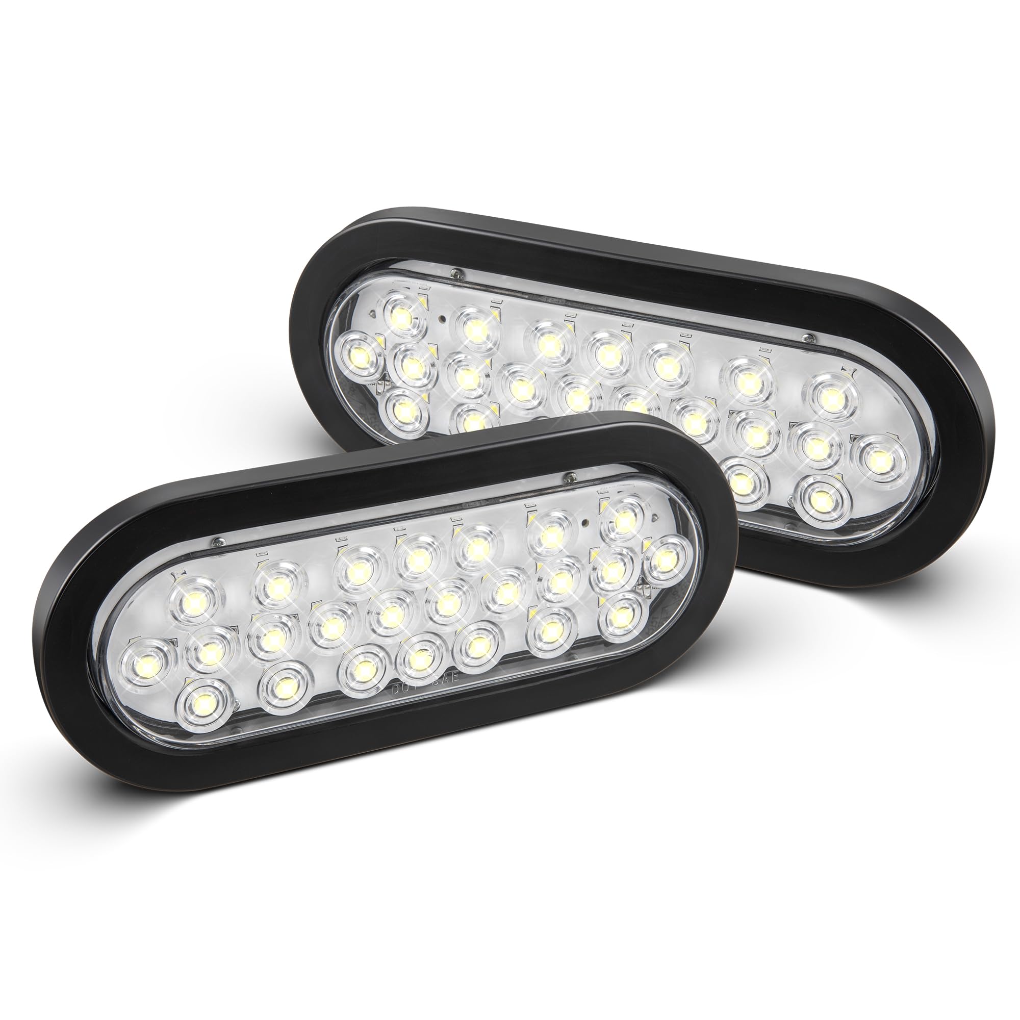 Oyviny 6 Inch Oval White LED Trailer Tail Lights with 24LEDs Super ...