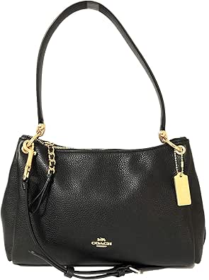 COACH Pebbled Leather Small Mia Shoulder Bag Black One Size: Handbags ...