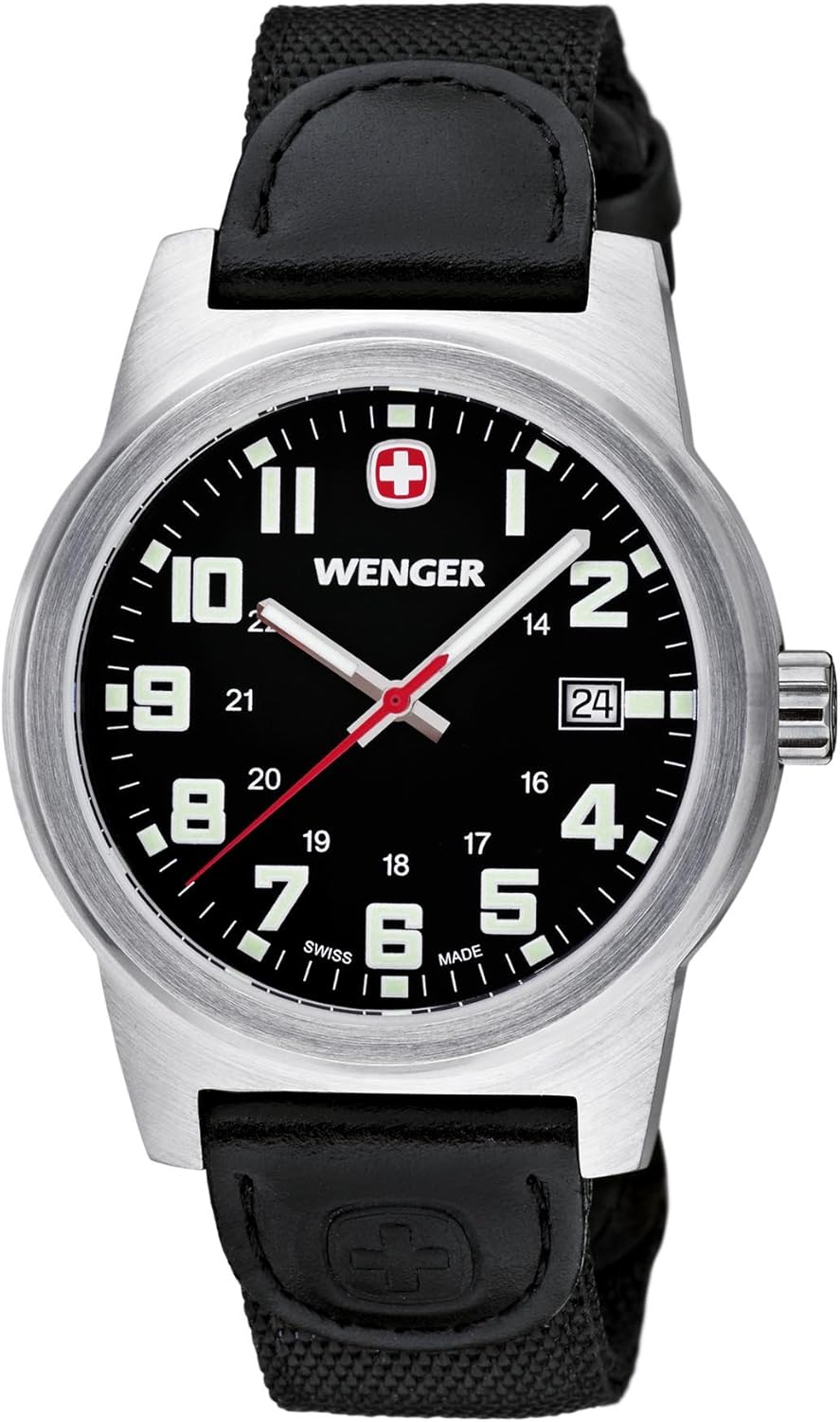 Wenger Men's Classic Watch-Black/Silver, One Size 72805W: Amazon.co.uk ...