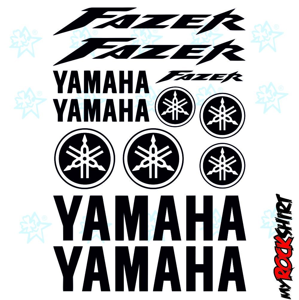Moto, accessori e componenti Yamaha Fazer Set 30 x 20 cm adesivo Tuning ...