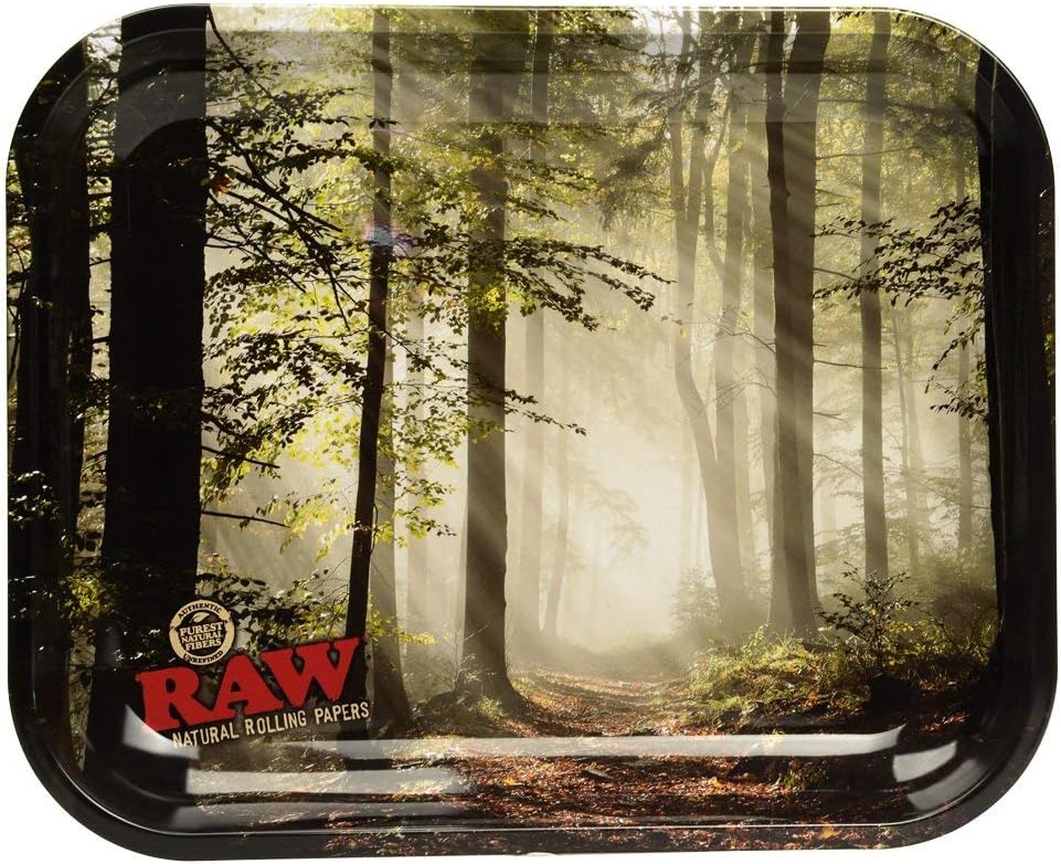 RAW Smokey Forest Trees Tray – Metal Rolling Papers Tray Large 11′ x 13 ...