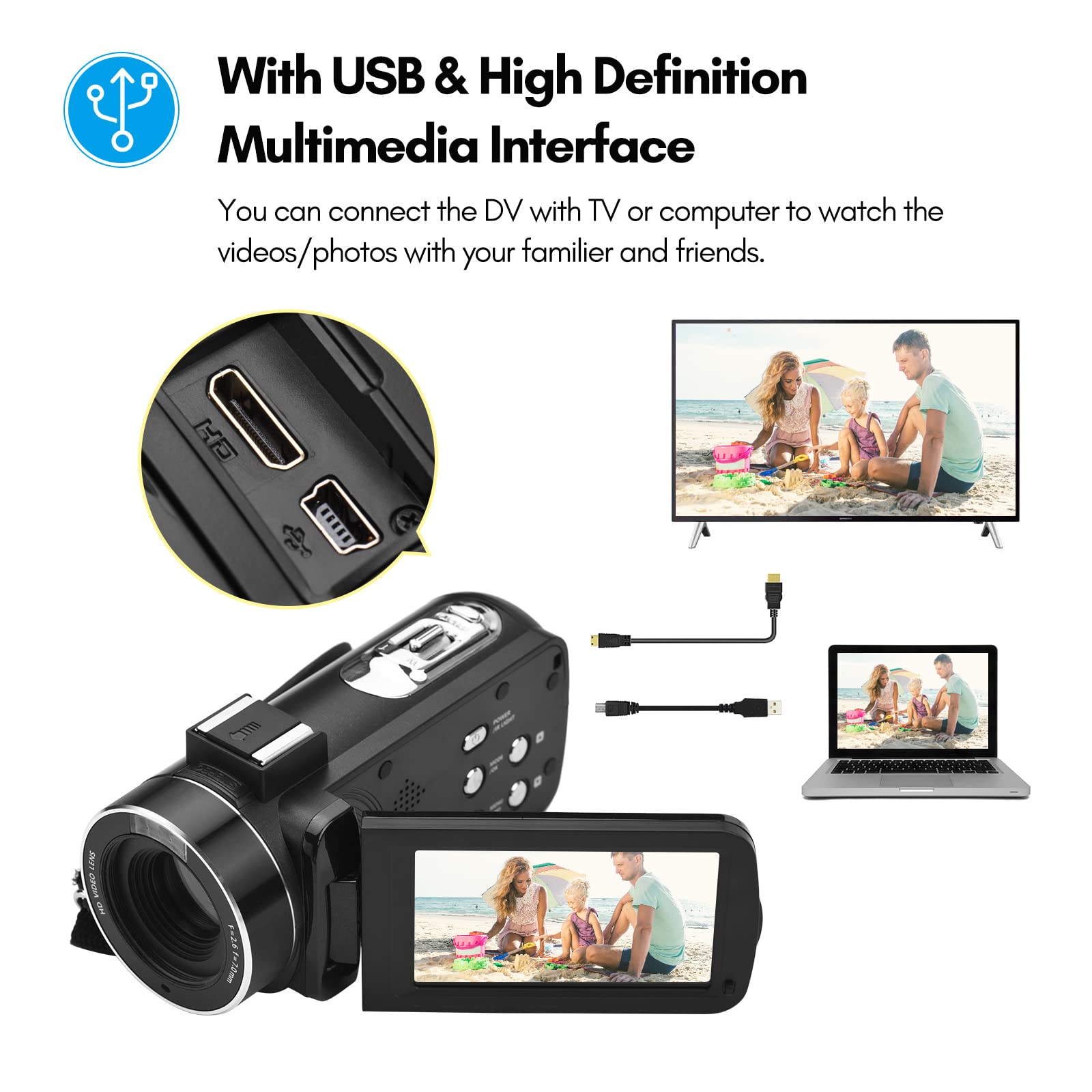 Mua Andoer 4K Digital Video Camera WiFi Camcorder DV Recorder 56MP 18X ...
