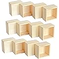 Amazon.com: 12-Pack Square Wood Box Unfinished Small Wooden Boxes for ...