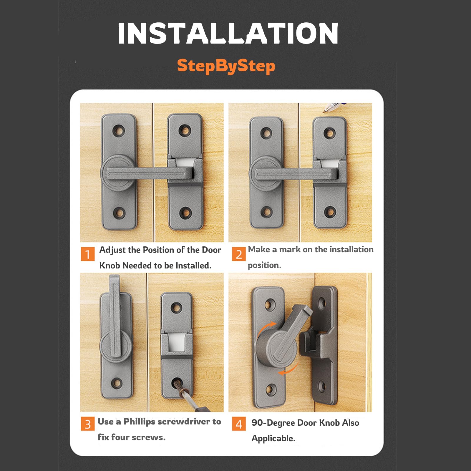 90 Degree Door Lock LISHAN Premium Solid And Secure Barn Door Lock ...